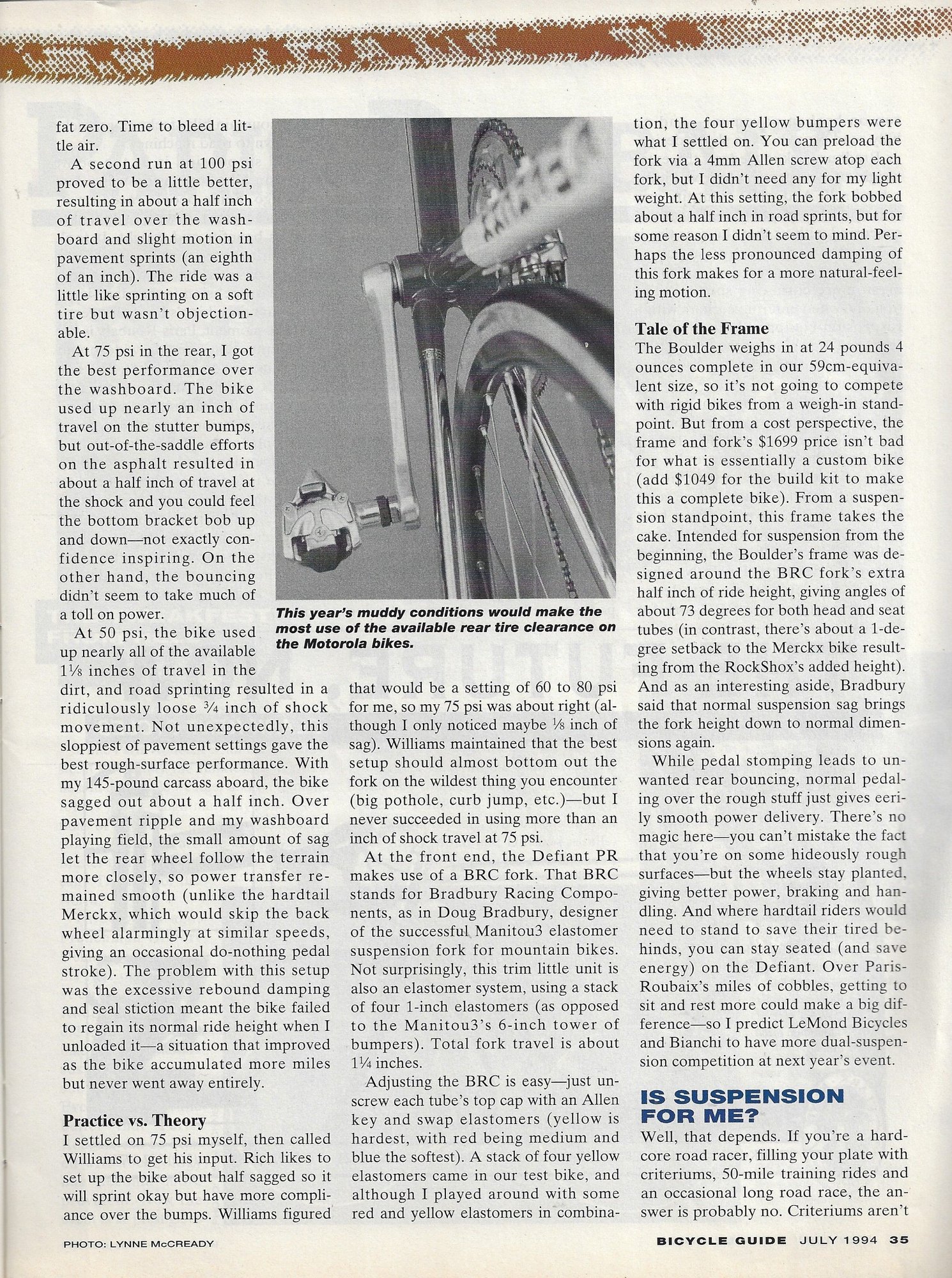 Bike Forums - Road Test/Bike Review (1994) Two Suspension Road Bikes ...