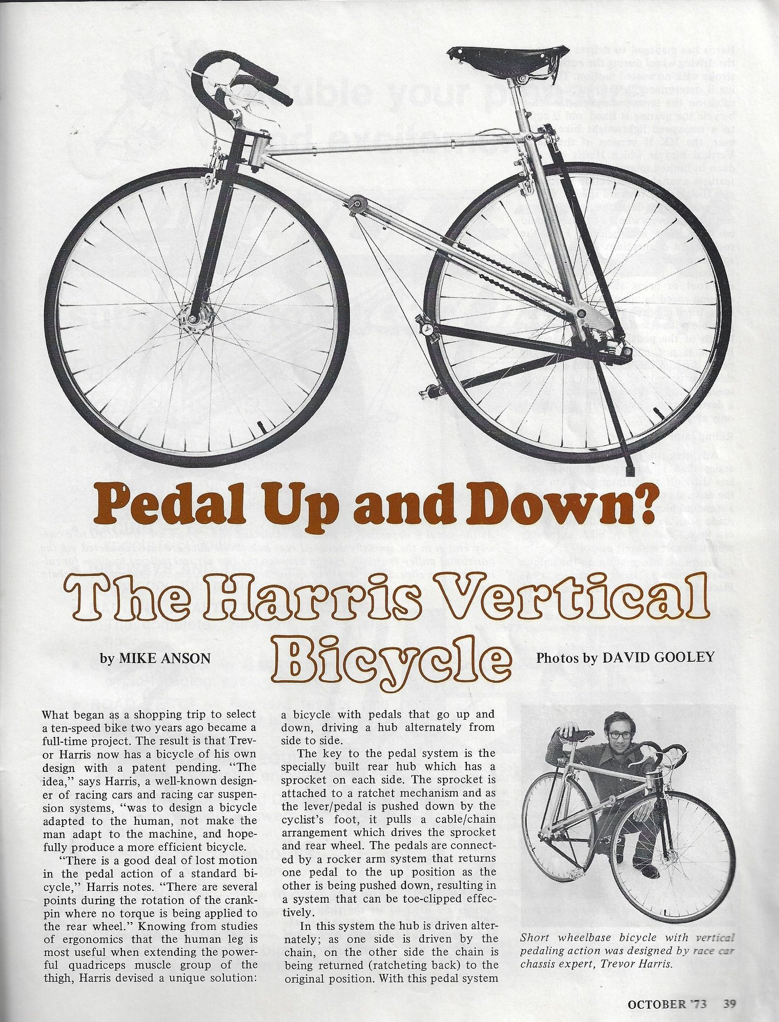 Bike Forums - Road Test/Bike Review (1973) Harris Vertical Bicycle