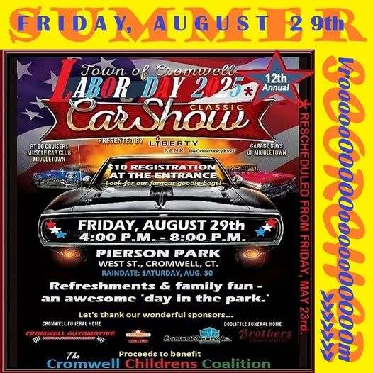 Town of Cromwell Labor Day 2025 Classic Car Show - Pierson Park ...