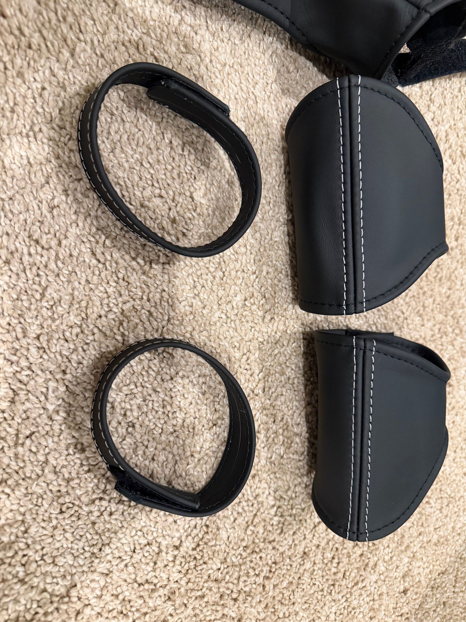 Edguard LWBS bolster Covers and Belt rings (Black/GT Silver Stitch ...