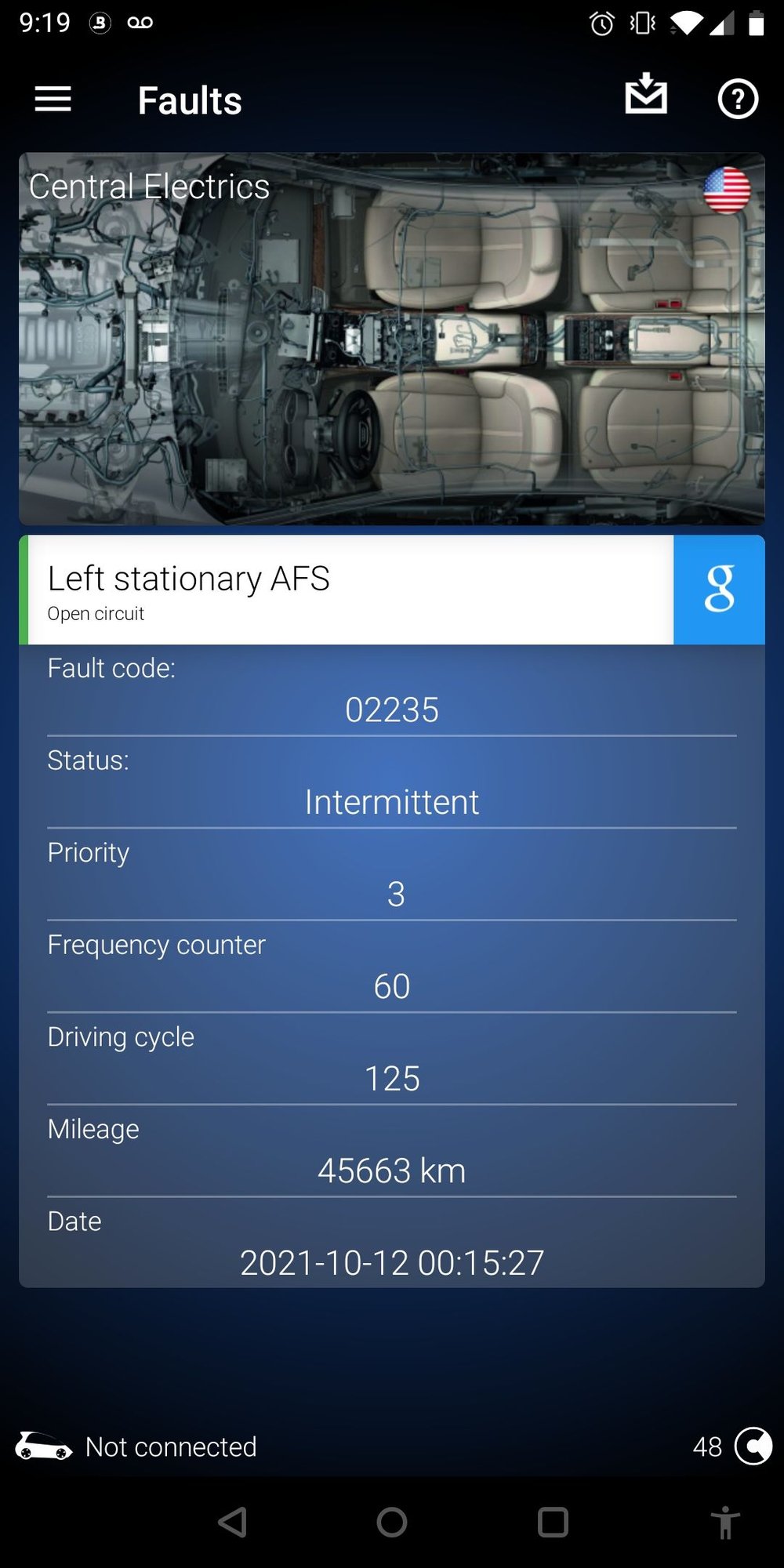 2016 Audi Q5 - Central Electrics Fault Code - Left Stationary AFS 02235 - AudiWorld Forums