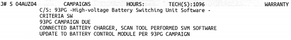 Battery endurance impact of applying Audi service campaign 93PG ...