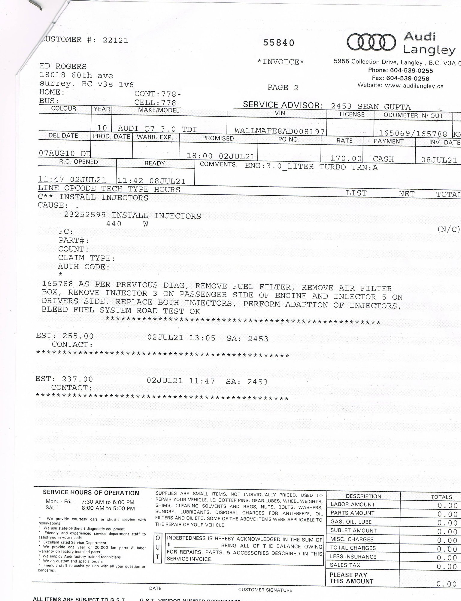 All service records for my 2010 from last 3 years - AudiWorld Forums