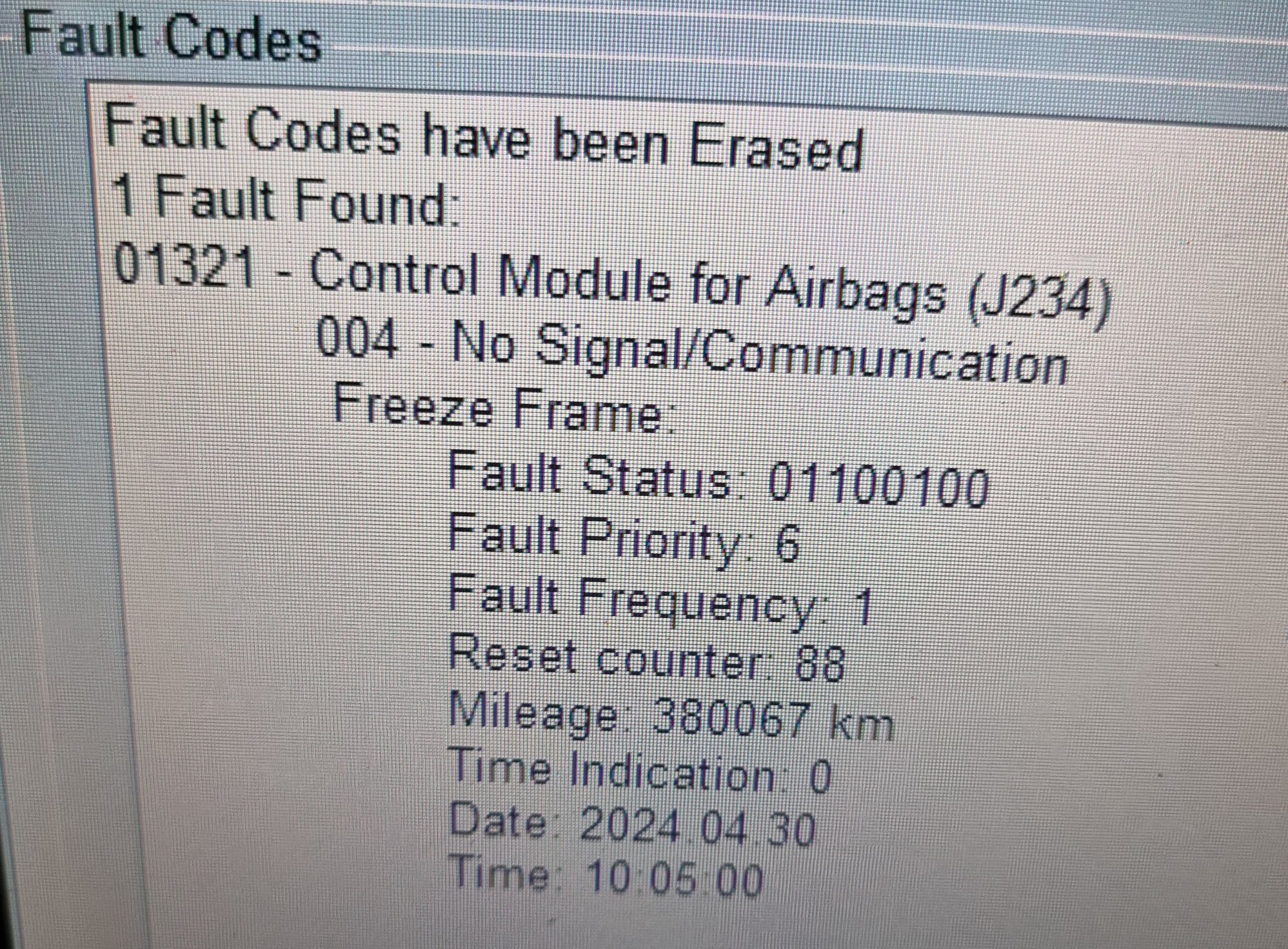 LV: B8 airbag fault - AudiWorld Forums