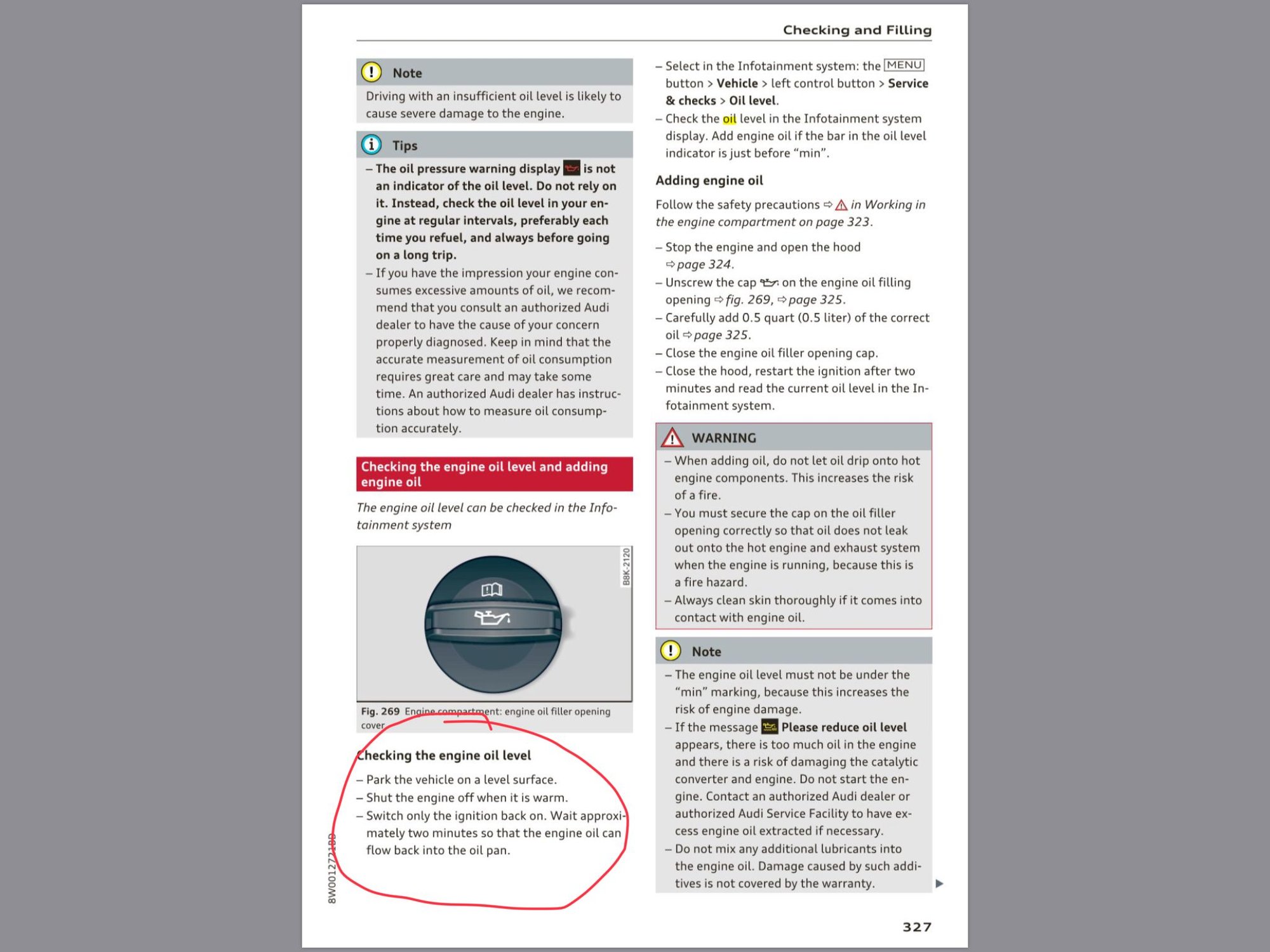 Checking oil level - AudiWorld Forums