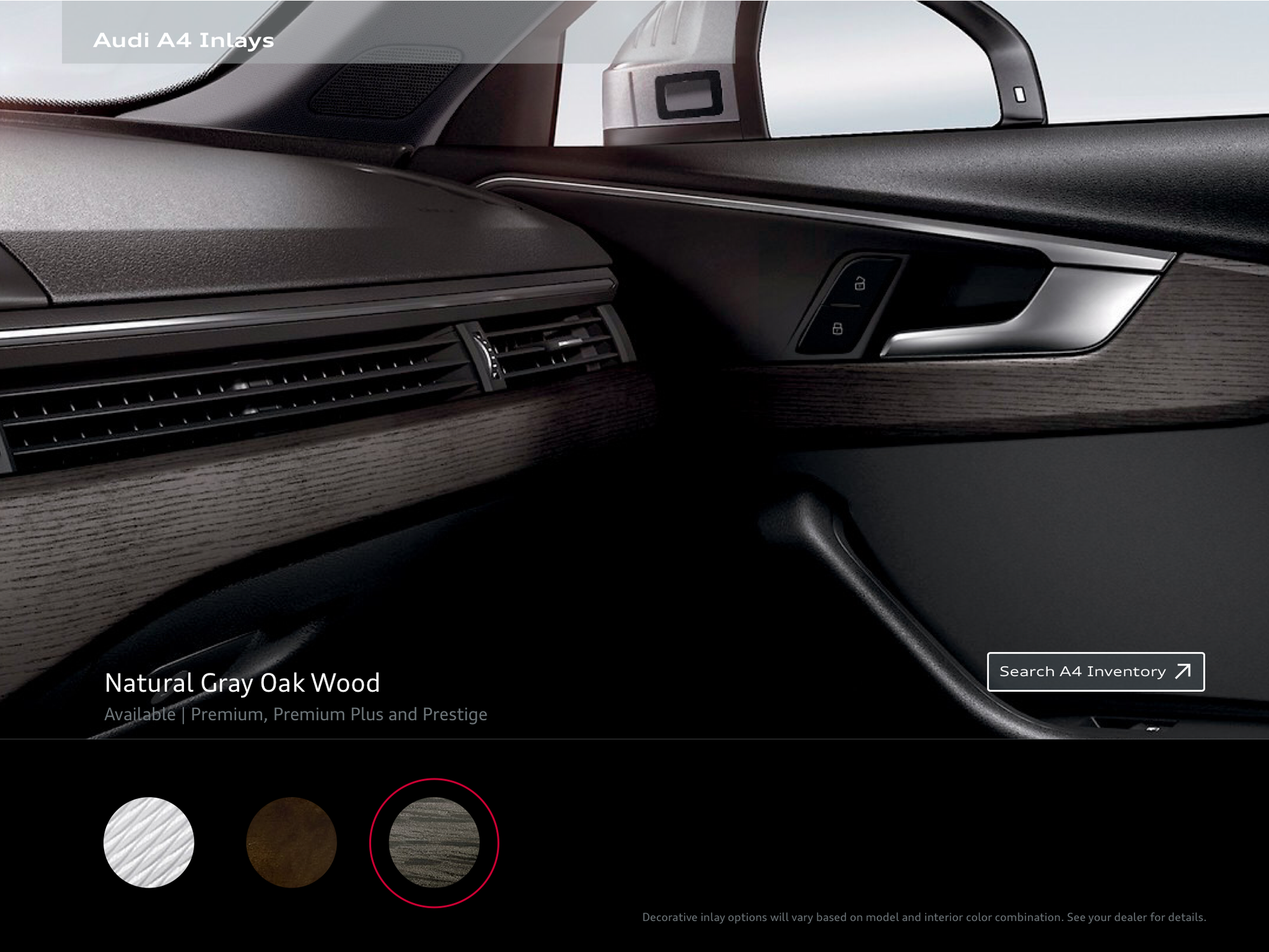 Anyone have Black Int+Black headliner+Grey Oak inlays? - AudiWorld Forums