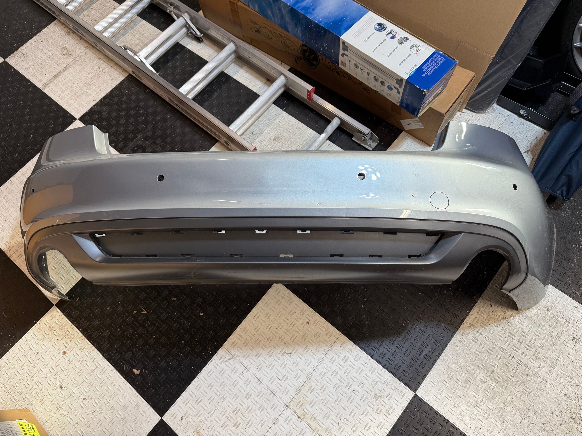 2009 Audi A5 rear bumper in Monza silver, with parking sensors ...