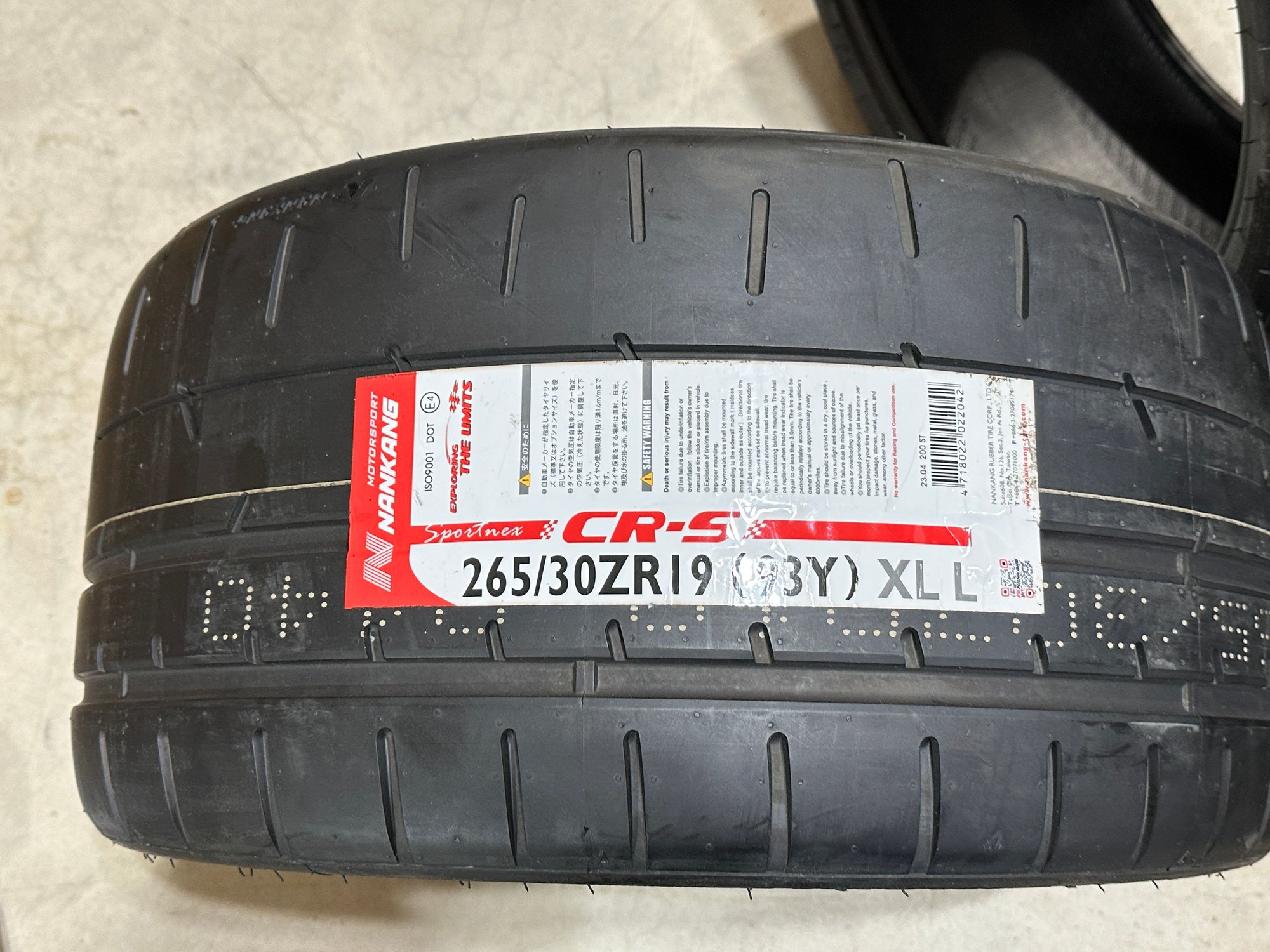 Set of 4 new Nankang CR-S v2 Competition / Summer Tires 200 Tread wear in stock size ...