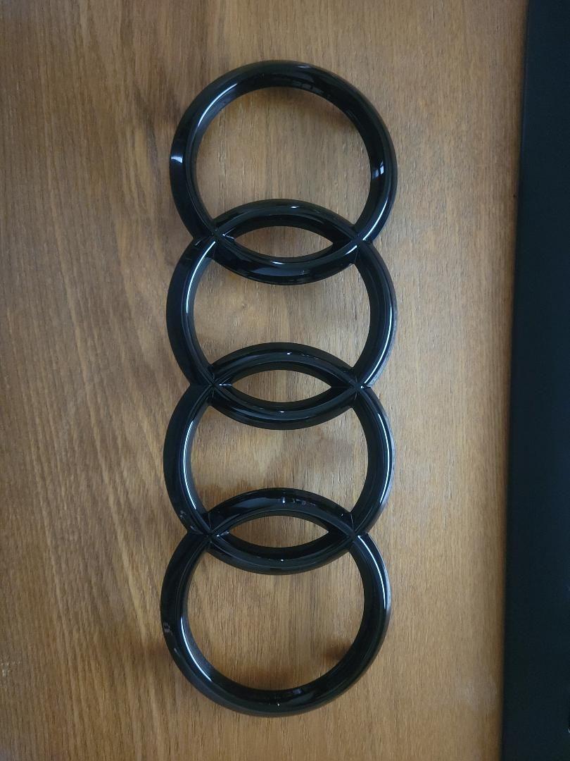 AUDI A8, S8 Front Ring Grille Emblem GLOSS BLACK Badge OEM 2015-2021 ...