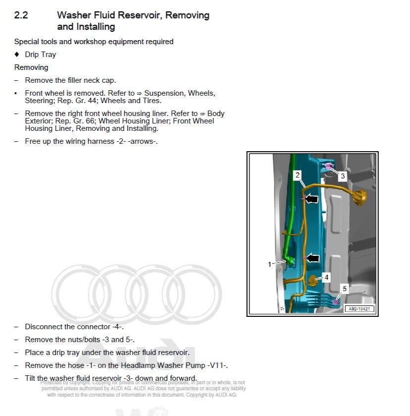 Washer pump not working again - AudiWorld Forums