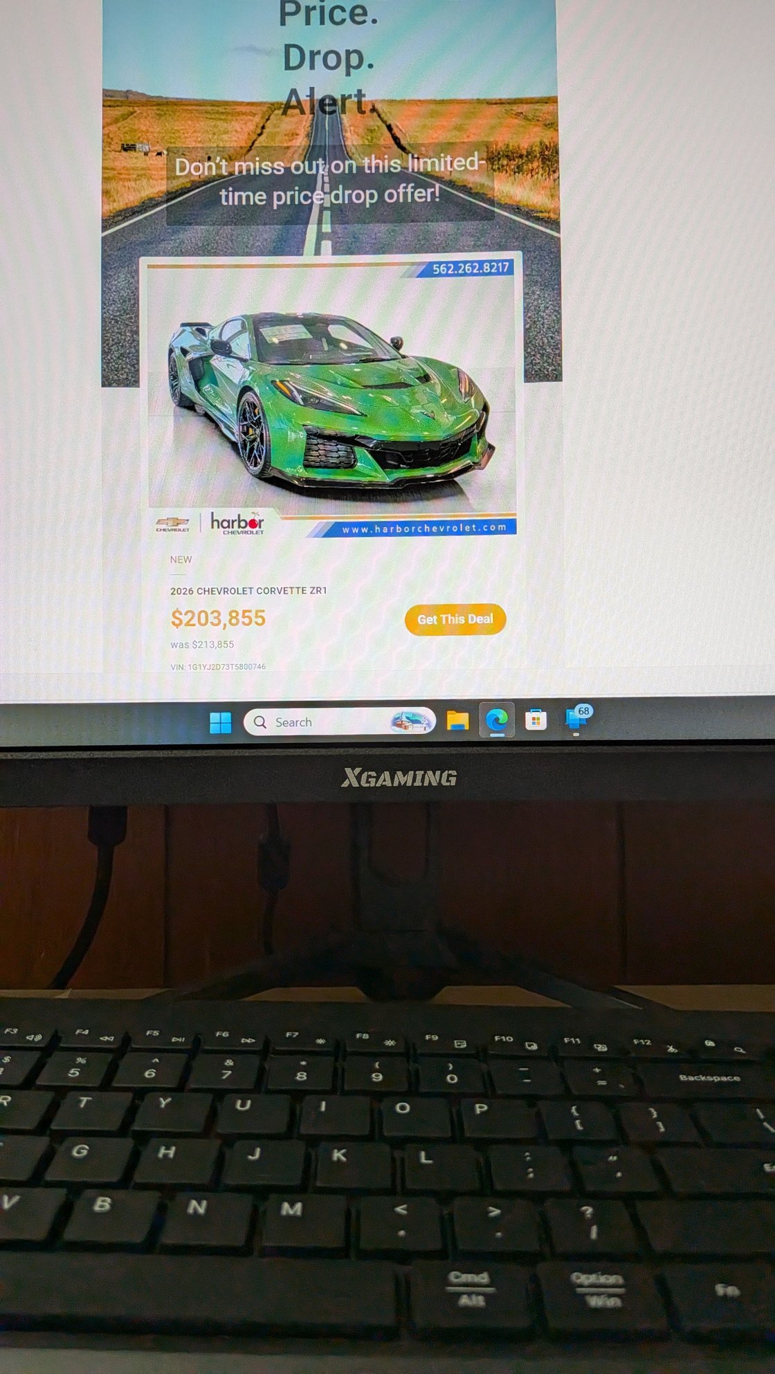 Received Email today for a in stock ZR1 at MSRP - CorvetteForum ...