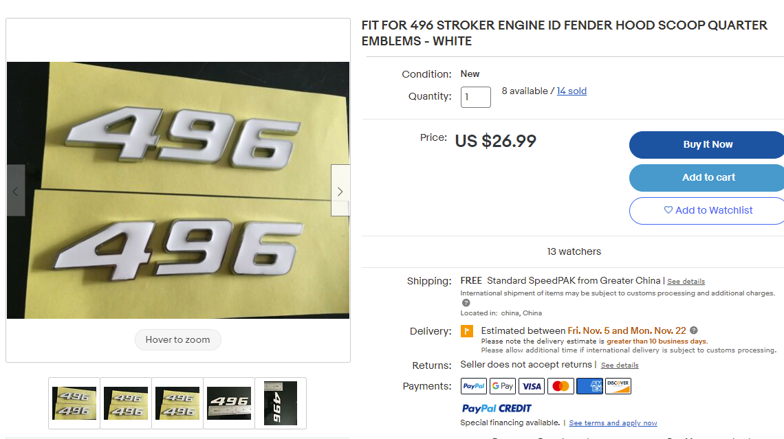 496 hood emblems - CorvetteForum - Chevrolet Corvette Forum Discussion