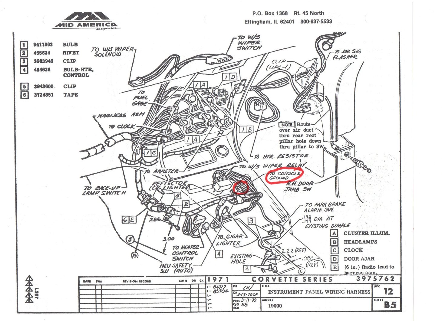 1971 center console wiring - CorvetteForum - Chevrolet Corvette Forum ...