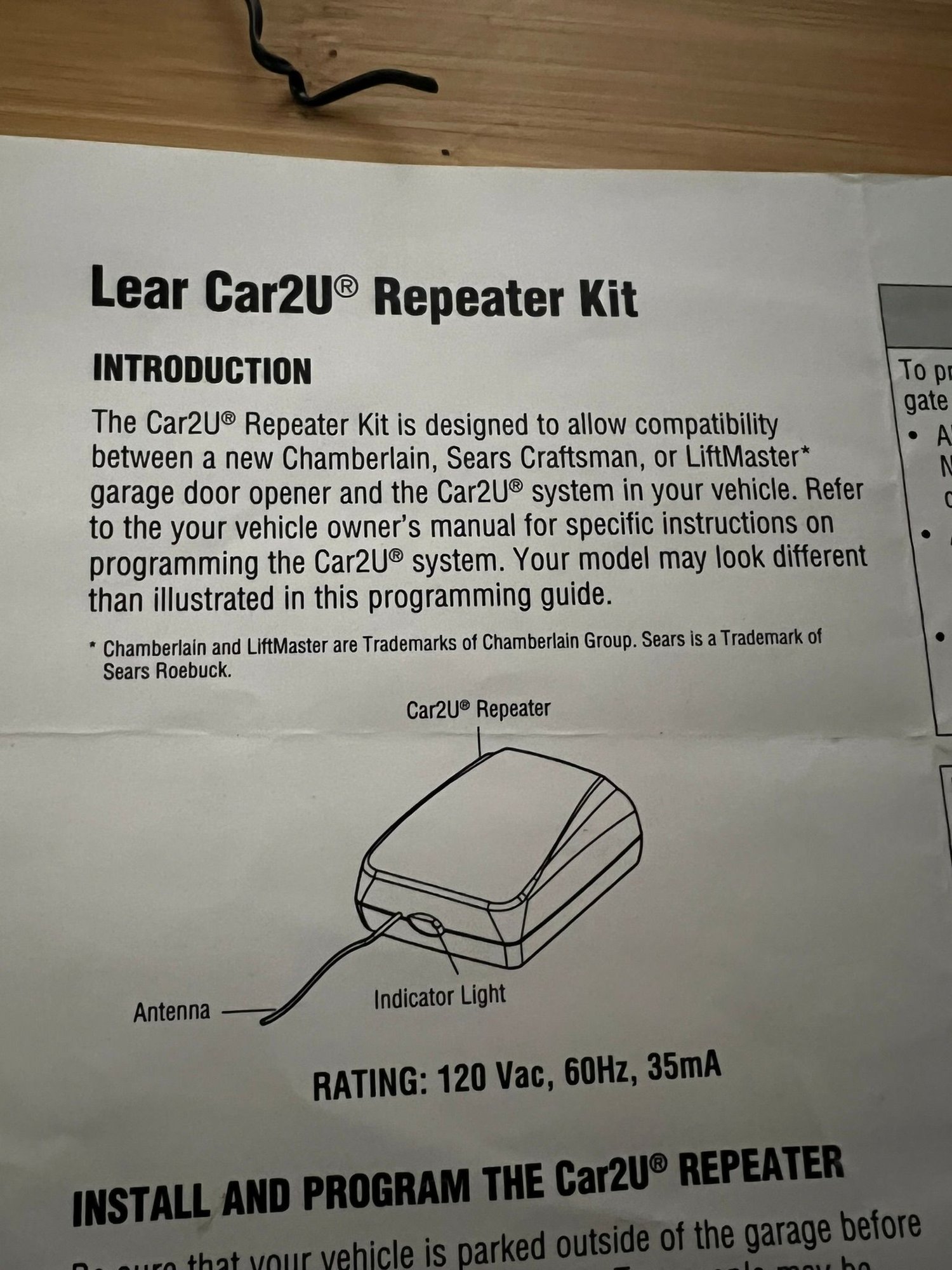 FS (For Sale) Car2U Repeater for garage door remote - CorvetteForum ...