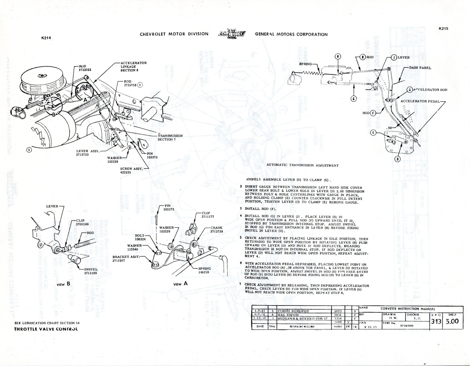 Powerglide Kickdown Cable Chevy Tri Five Forum