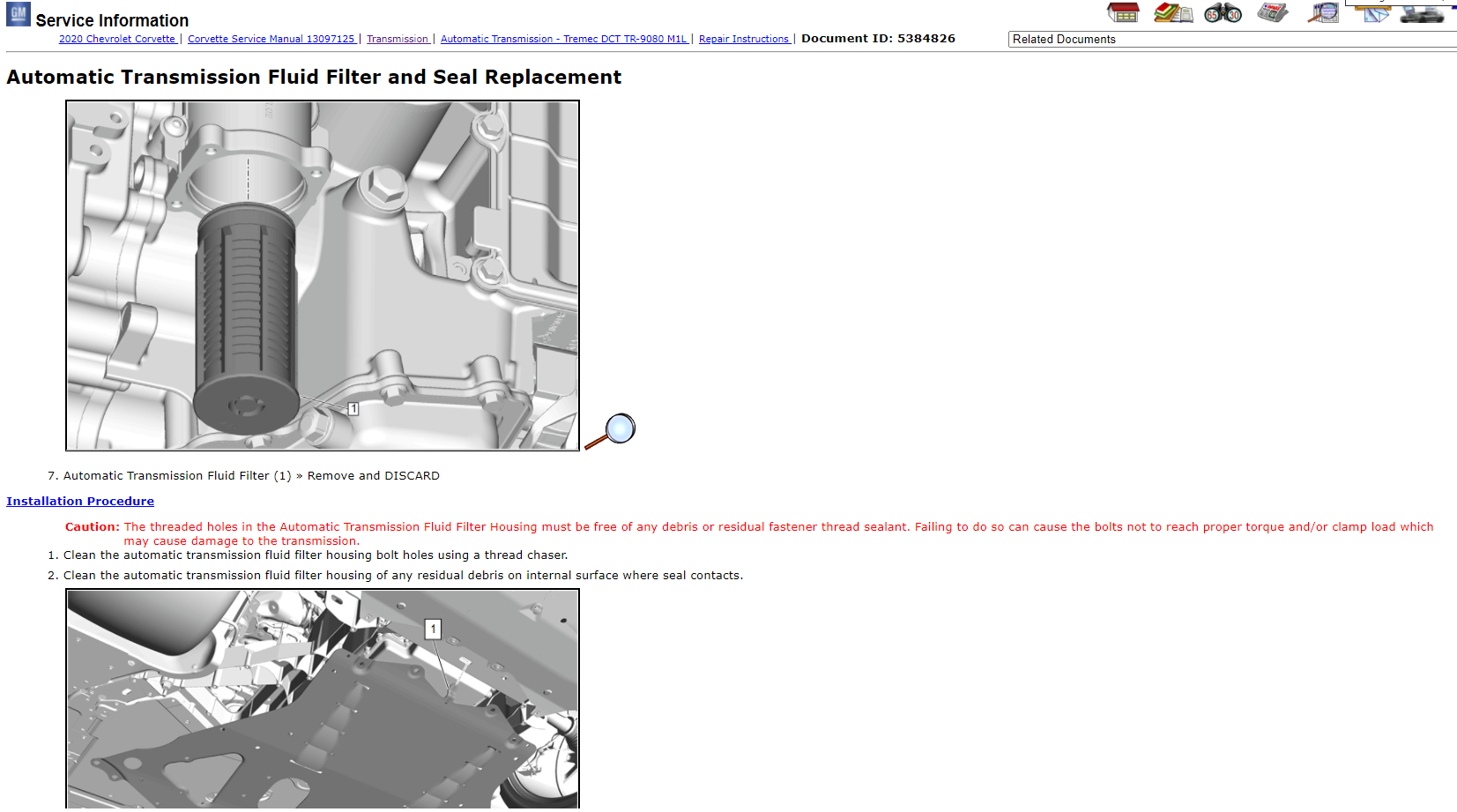 Corvette Transmission Canister Filter and Maintenance Information From GM Tech Link ...