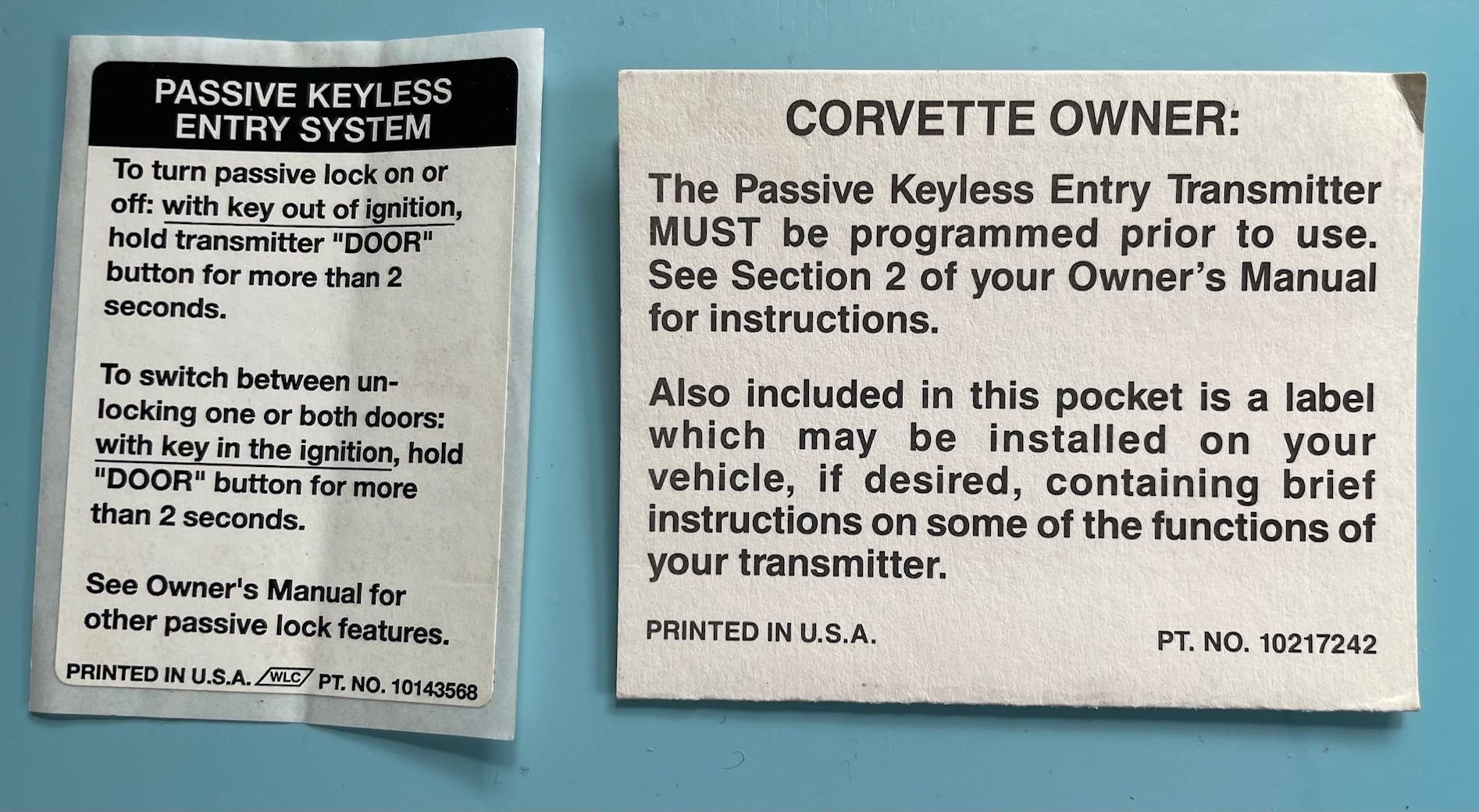 FS (For Sale) SOLD!! Coupe PKE KEY fobs (93, 96) - CorvetteForum ...
