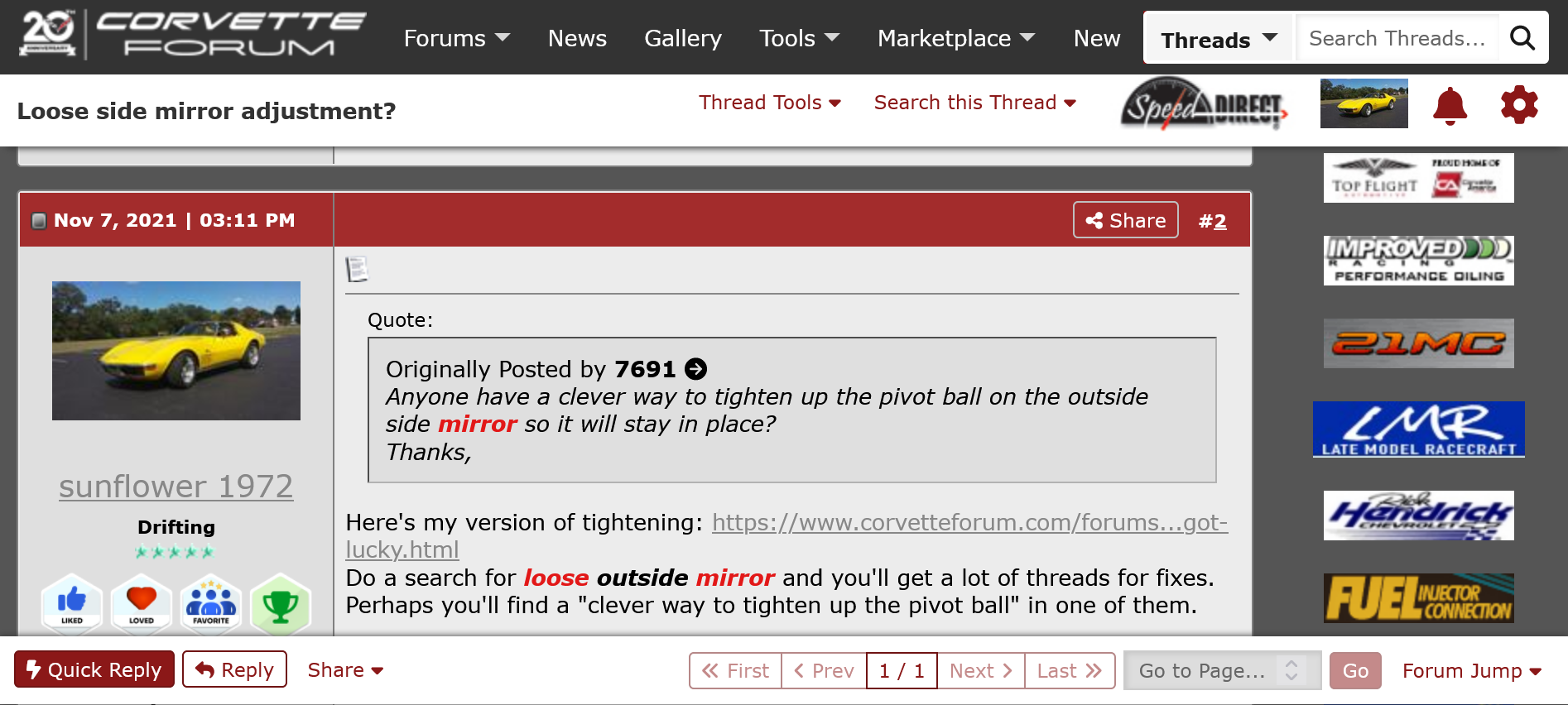 69 Side View Mirror Adjustments... - CorvetteForum - Chevrolet Corvette ...