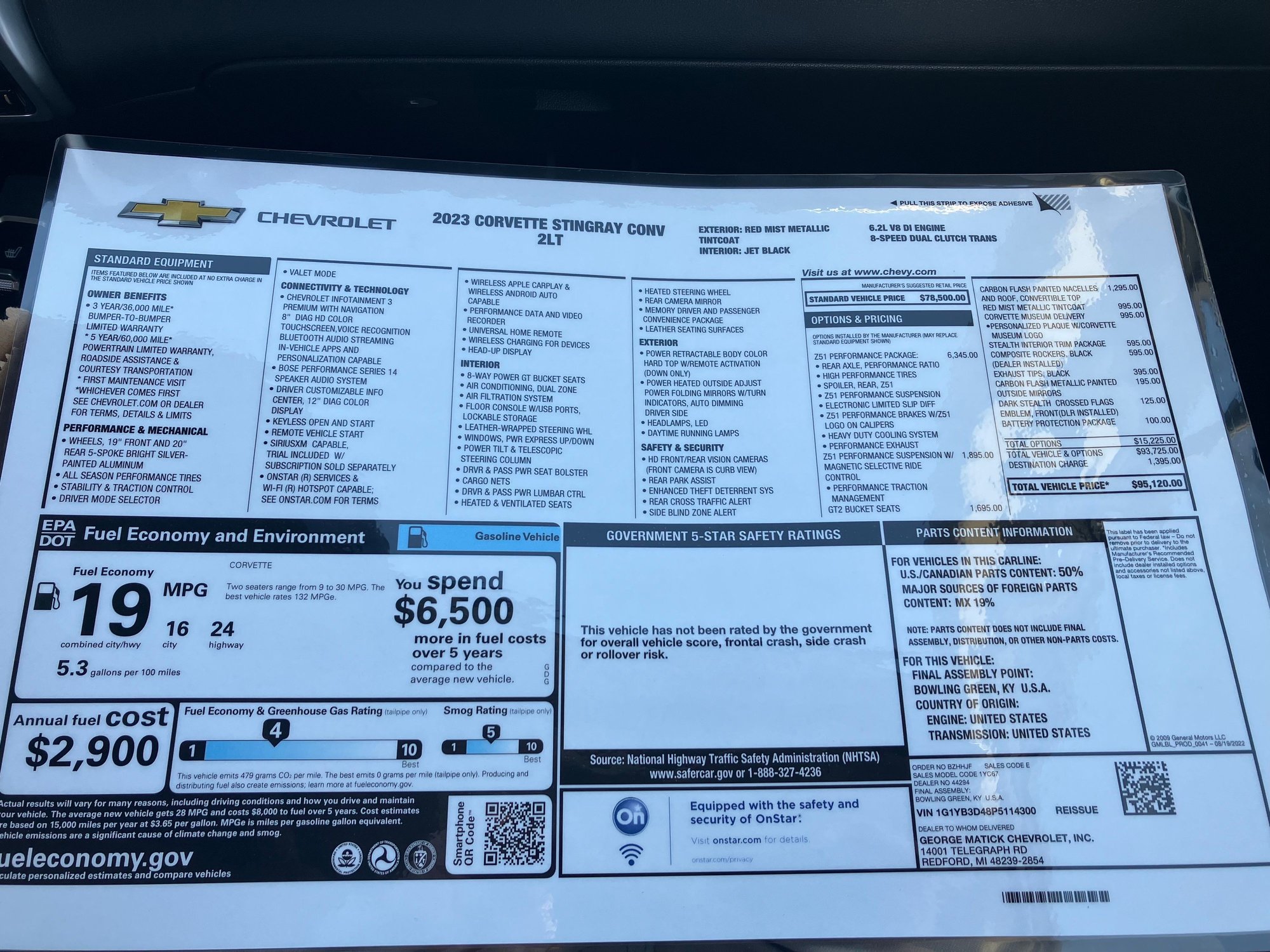 Here is a way to get your window sticker in PDF if you have the VIN ...