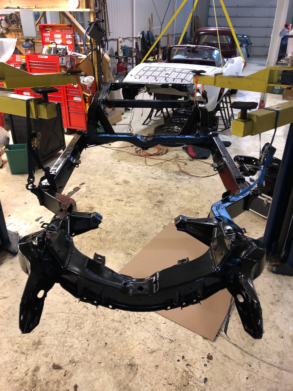 Chassis stripped, repairs, sandblasted and ready for powder coated ...