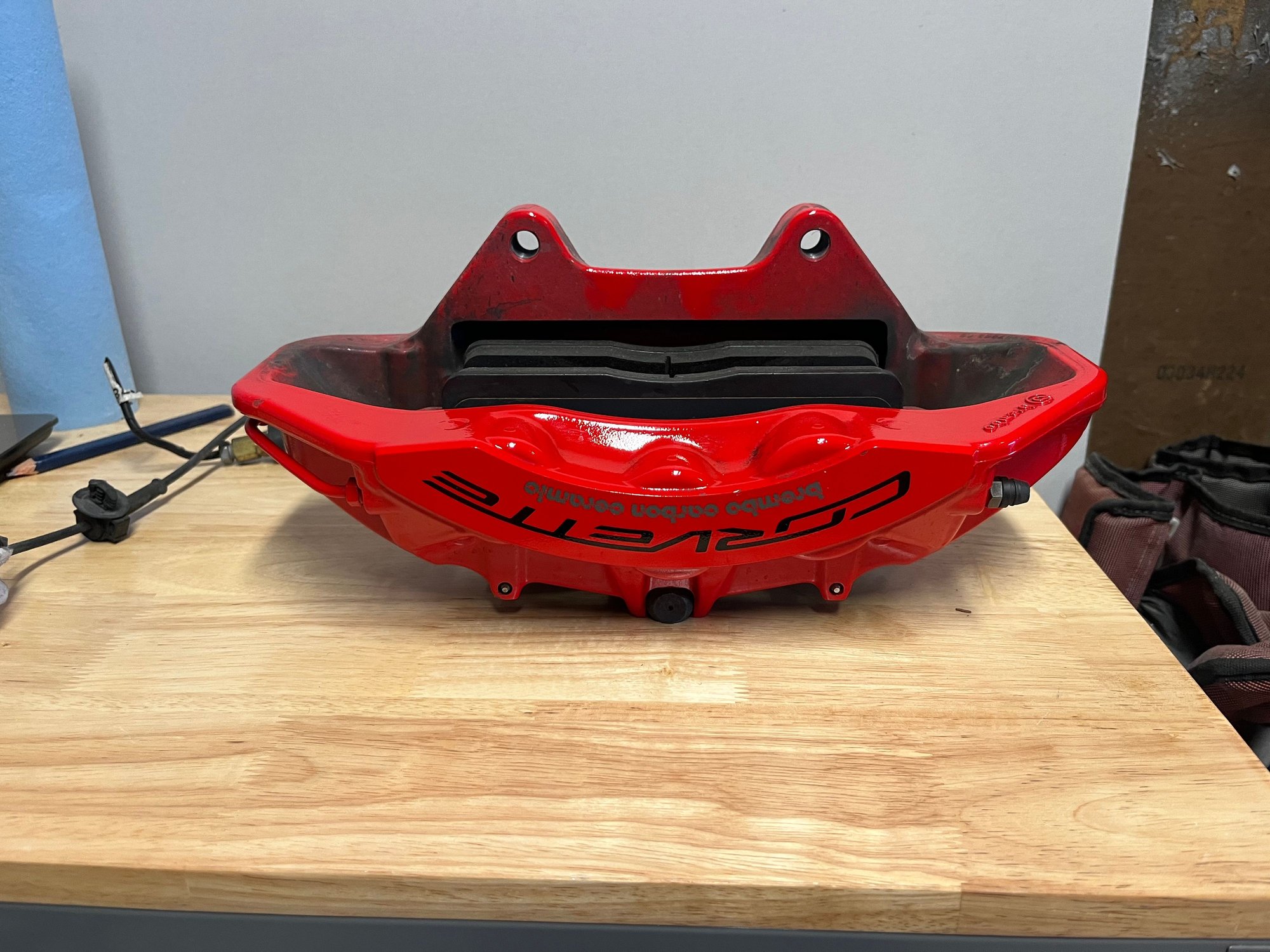 FS (For Sale) Complete carbon ceramic brake setup. Red calipers. PIC ...