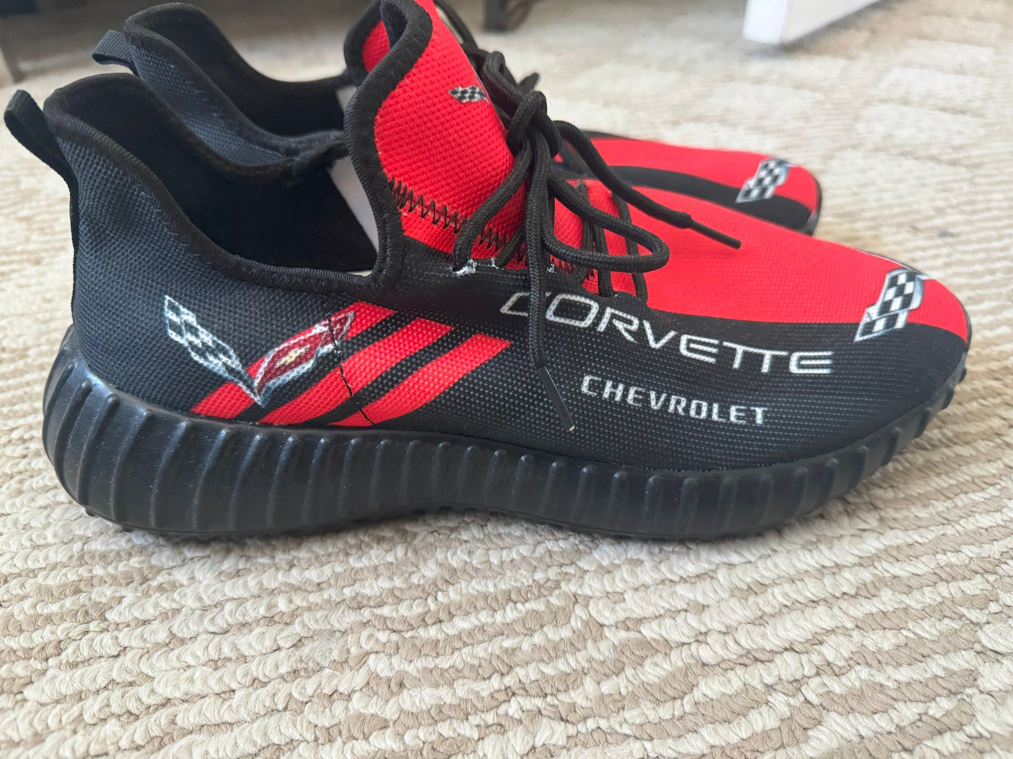 FS (For Sale) NEW Corvette Running Racing Shoes Sneakers Black with Red ...