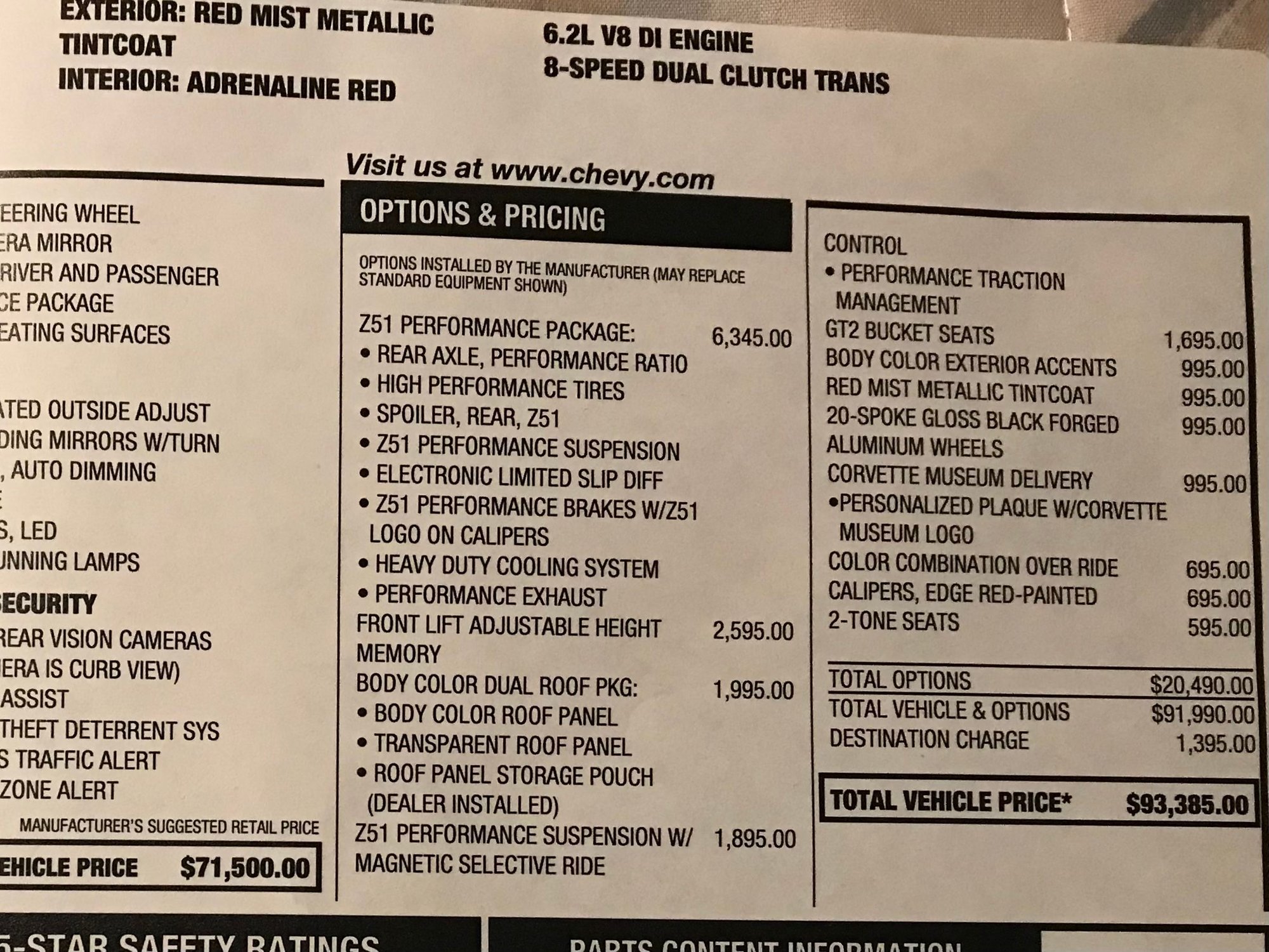 FS 2023 2lt Z51 Coupe 600mi. Red mist mag ride frt lift $104,000 ...