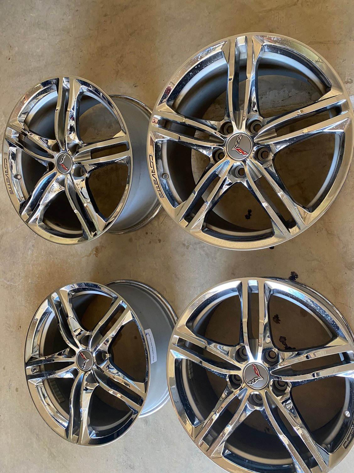 FS (For Sale) 2017 Corvette Stingray OEM Chrome Wheels 18/19 staggered ...