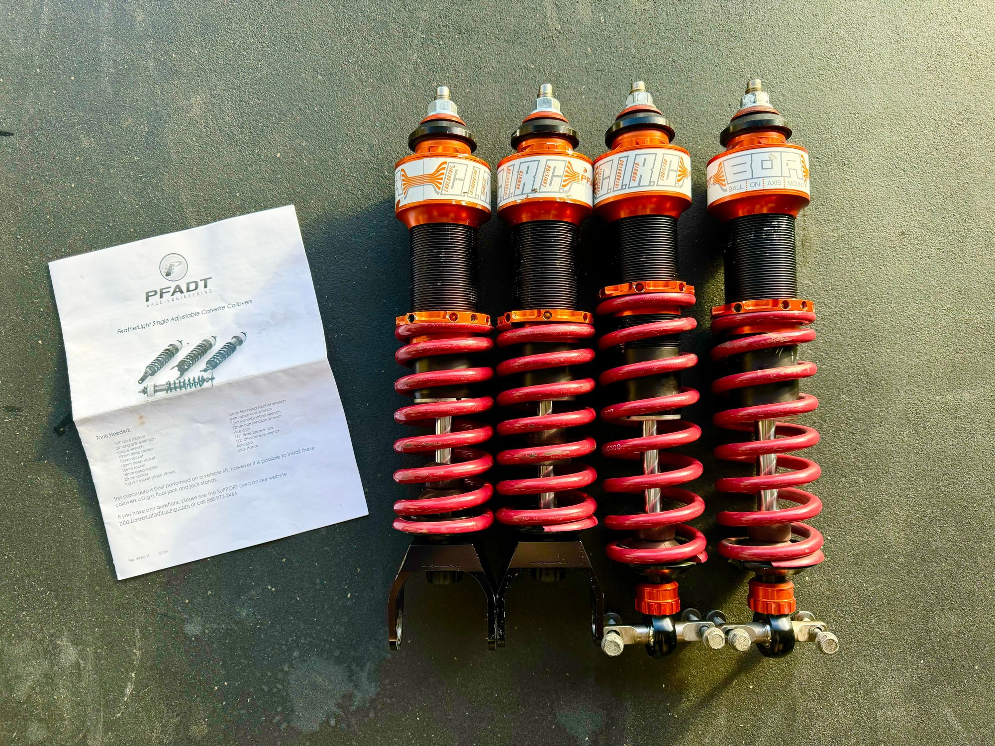 FS (For Sale) Pfadt FeatherLight Single Adjustable Coilovers C5 & C6 ...