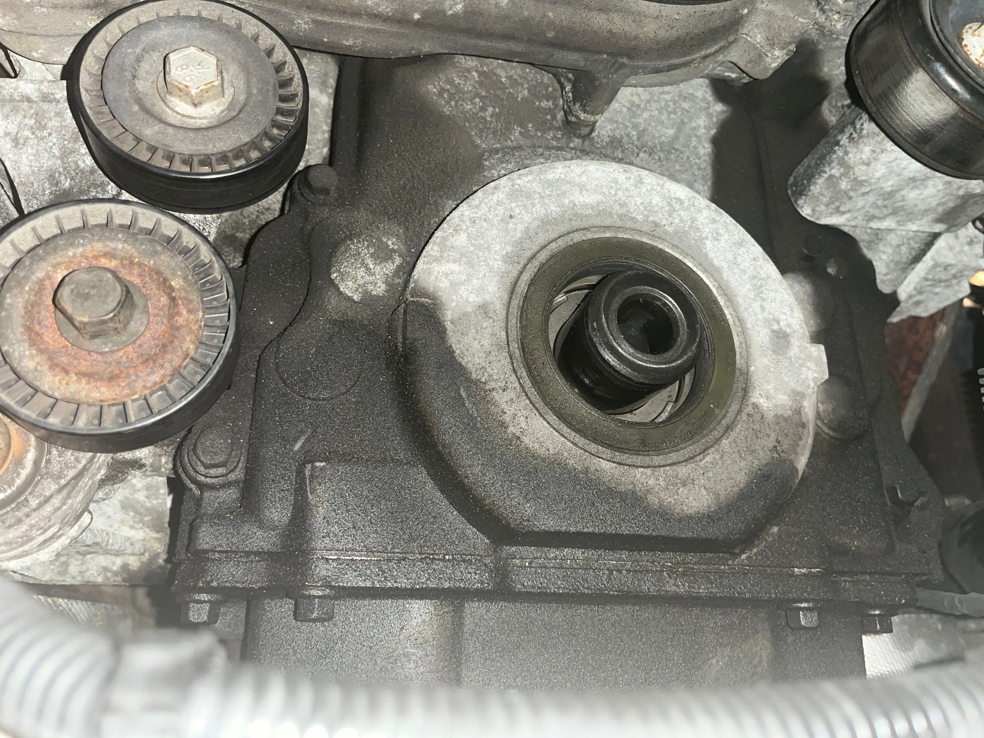 What is leaking (pic of front of engine ) - CorvetteForum - Chevrolet ...