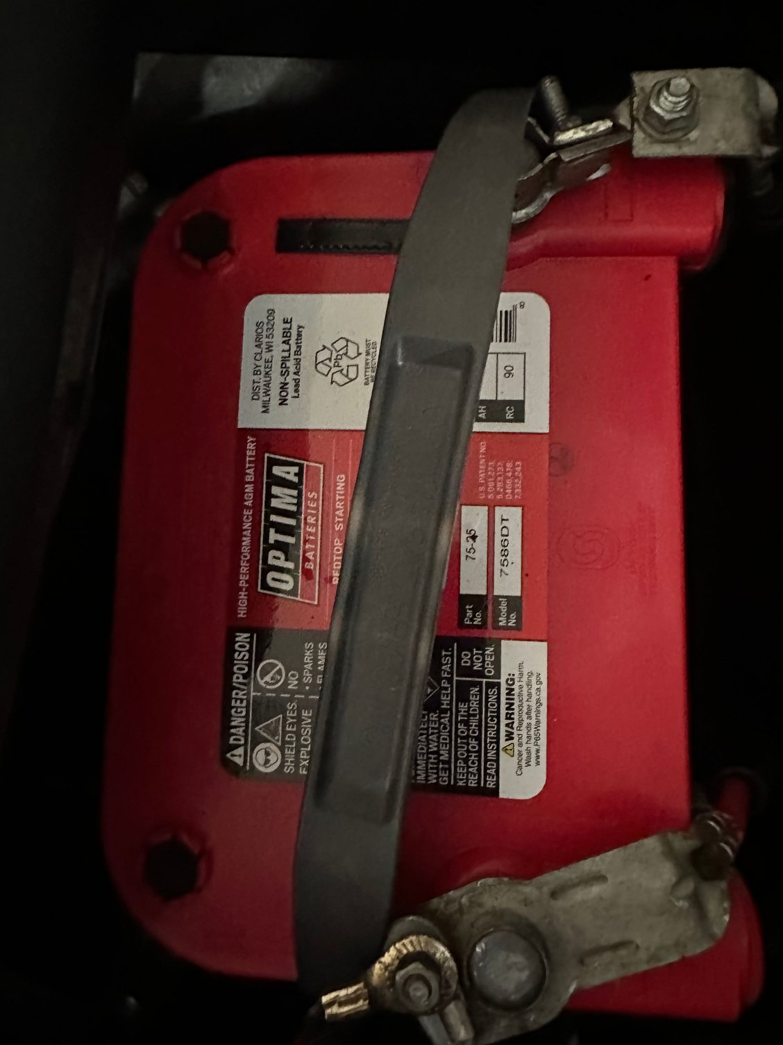 Battery seems to go dead - optima battery model 7586DT - CorvetteForum ...