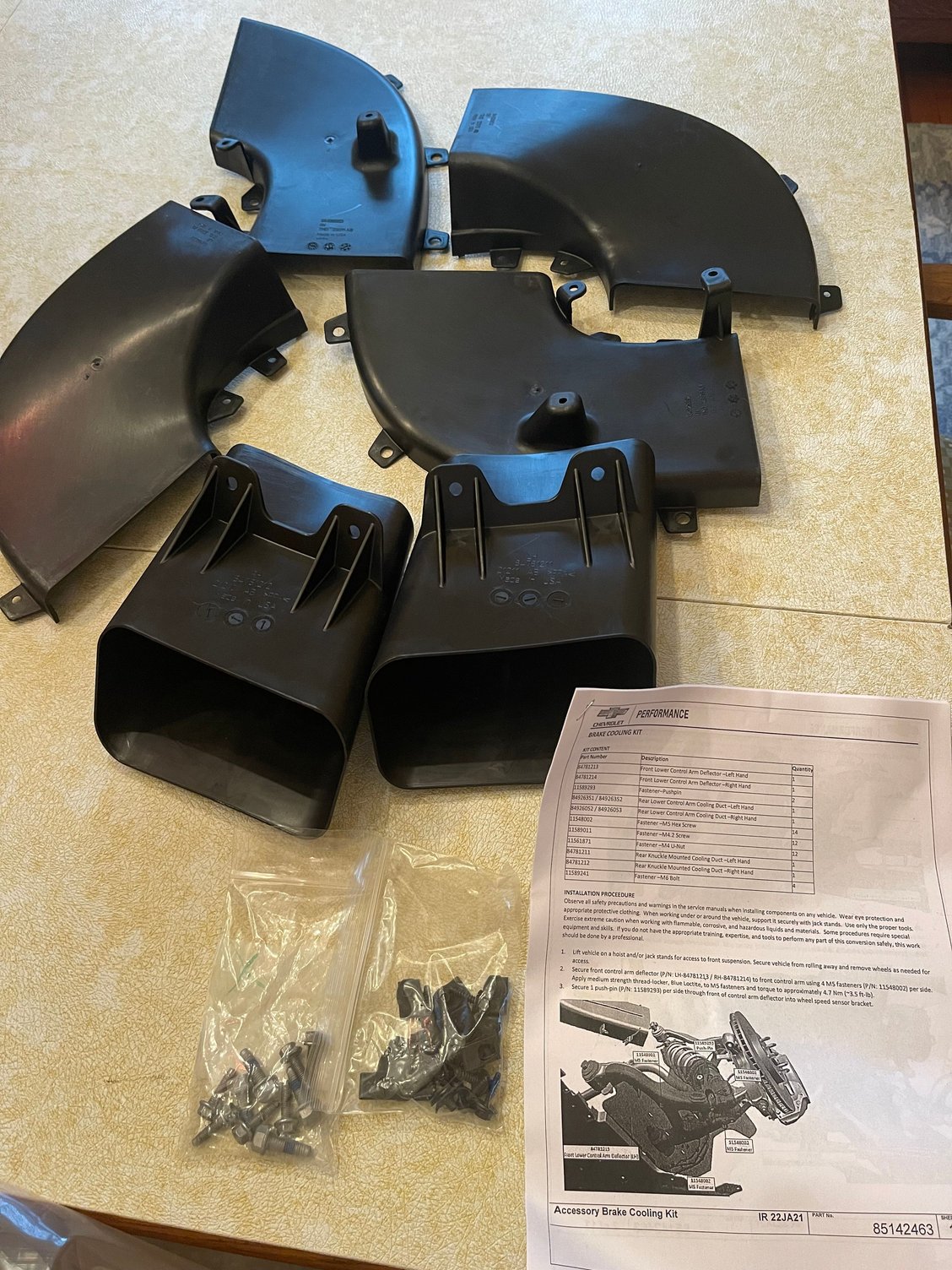 FS (For Sale) C8 Brake Duct Cooling Kit w hardware NEW!! off Z51 ...