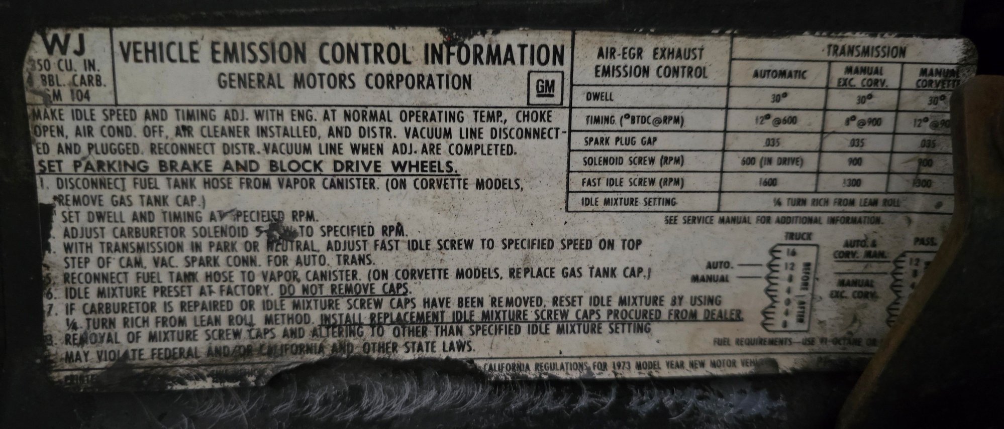 Replacement decal. - CorvetteForum - Chevrolet Corvette Forum Discussion