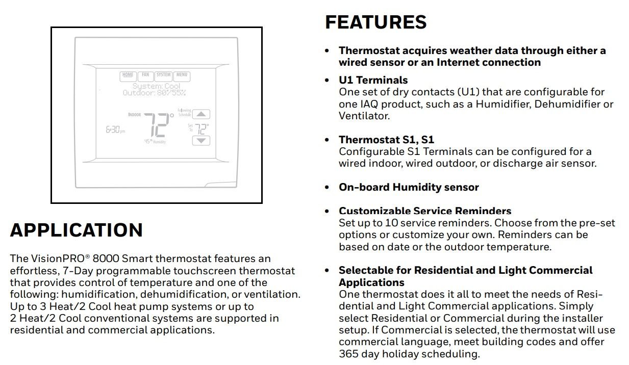 Wiring Honeywell visionpro 8000 to replace Trane thermostat ...