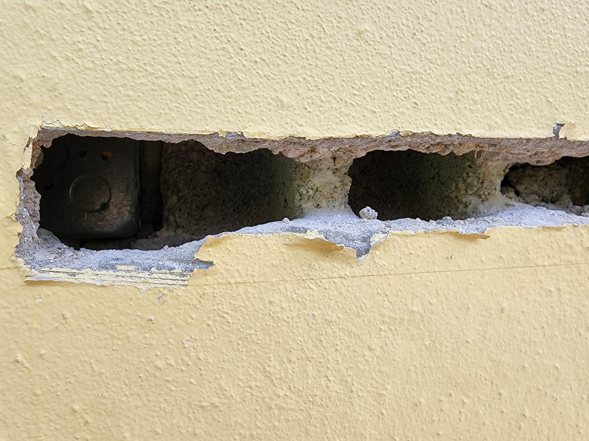 Running conduit through this cinder block wall - DoItYourself.com ...