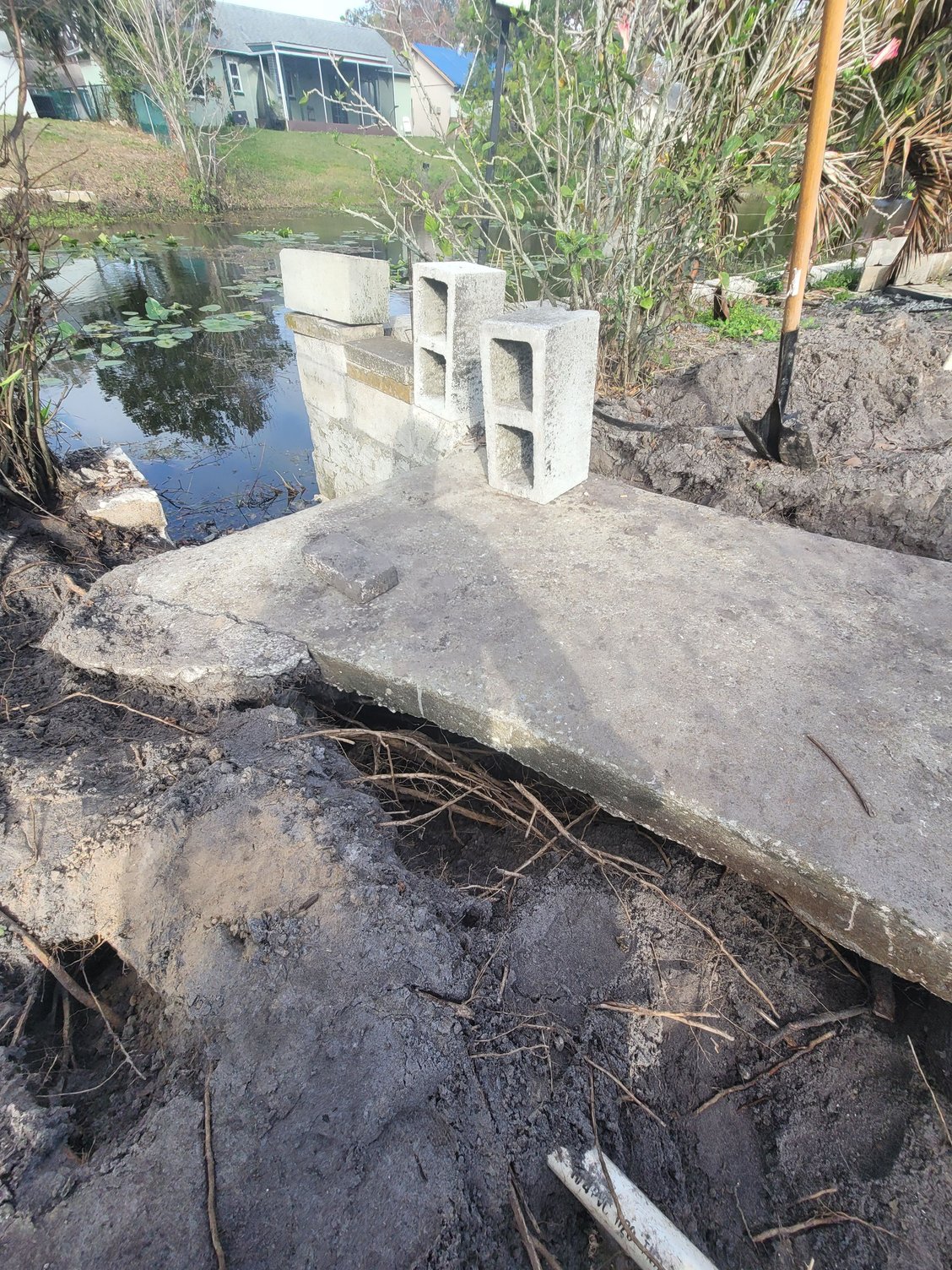 Best way to fill erosion sinkhole under walkway & steps - DoItYourself.com Community Forums