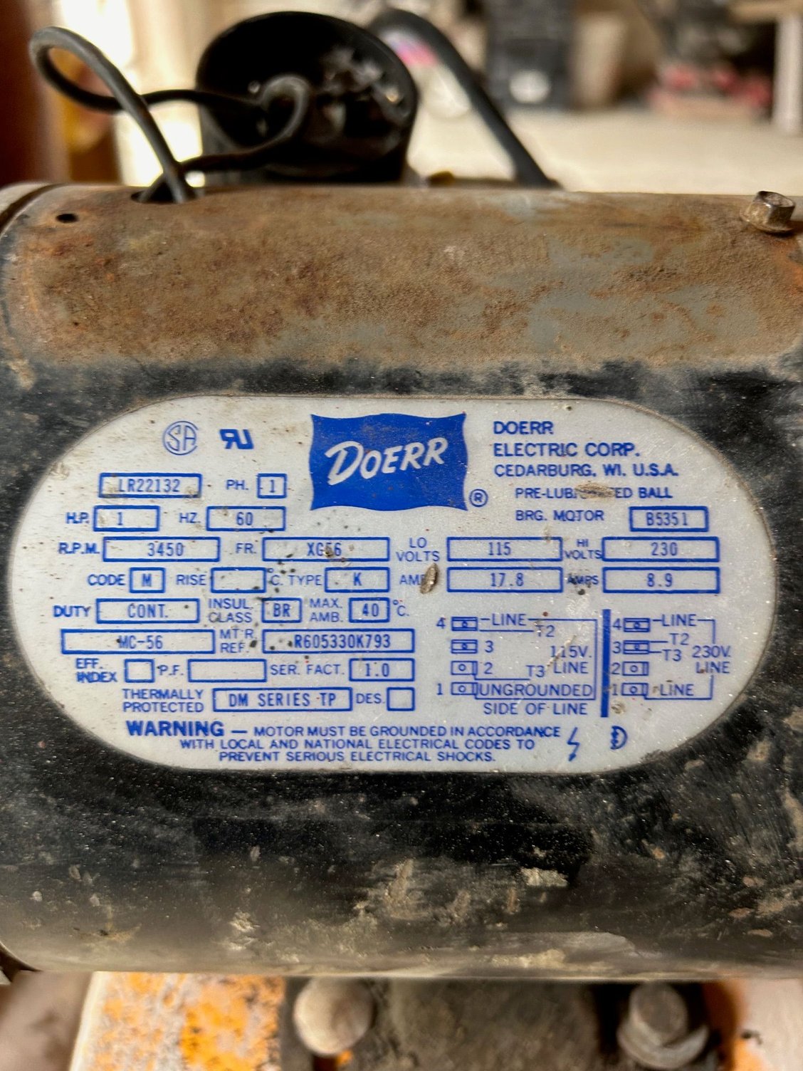 Doerr LR22132 motor reverse direction - DoItYourself.com Community Forums