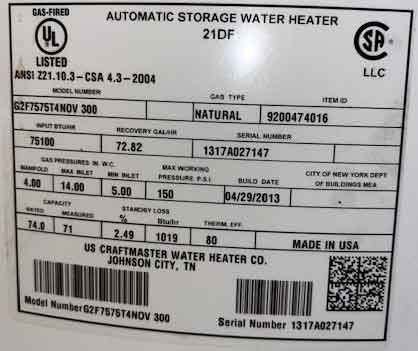 Info on "non-sparking" gas US Craftmaster Water Heater - DoItYourself ...