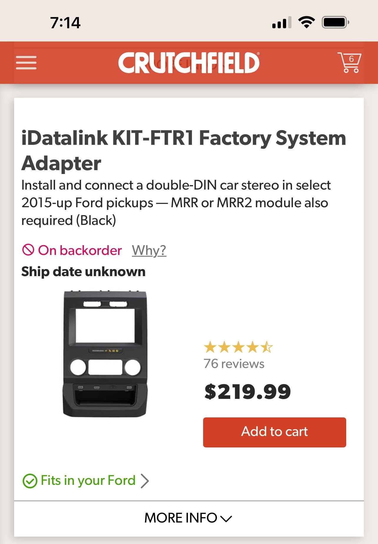 Texas 15-20 iDatalink KIT-FTR1 Factory Radio Adapter $180 - Ford F150 ...