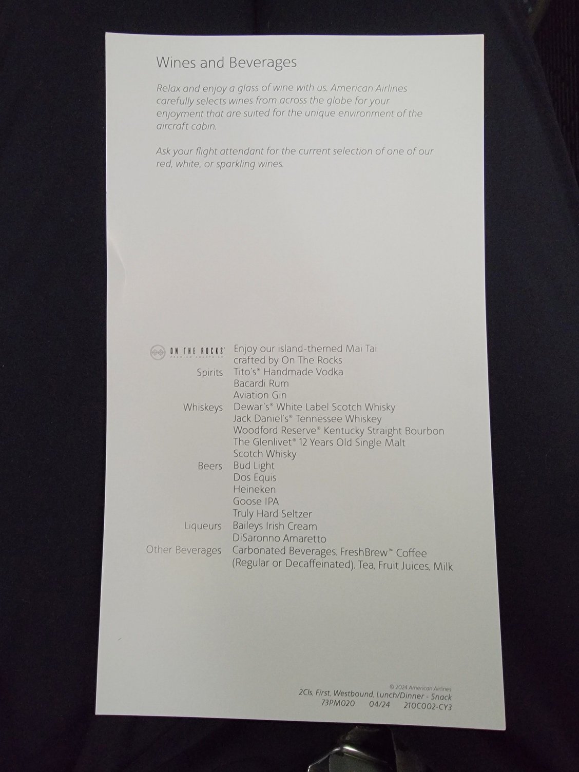 2024 AA Domestic Meal / Meals - menu / photos / etc. (master thread ...