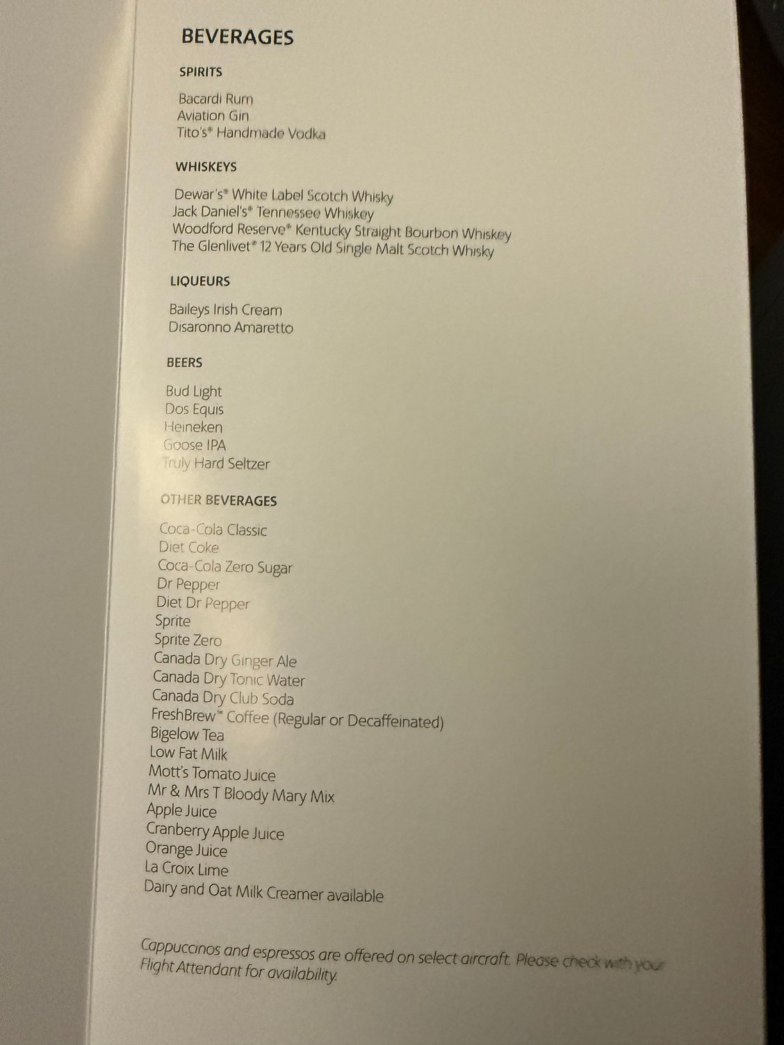 2025 AA International Meal / Meals - menu / photos / etc. (master ...