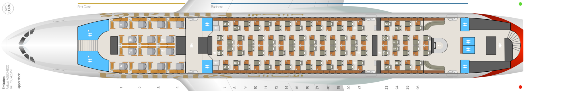 Accurate seat maps of Emirates aircraft are being added to AeroLOPA ...