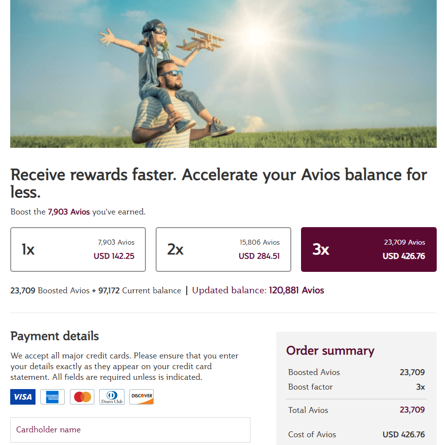 Avios boosting on Qatar web page - FlyerTalk Forums