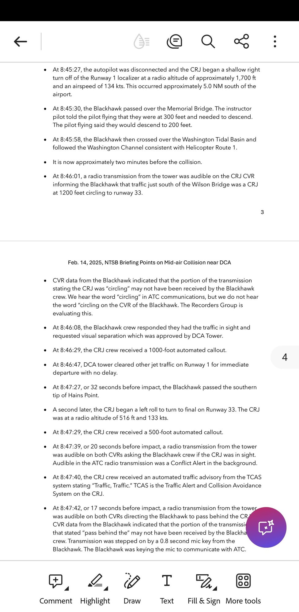 AA 5342 collision with Blackhawk helicopter on approach to DCA (29 Jan ...