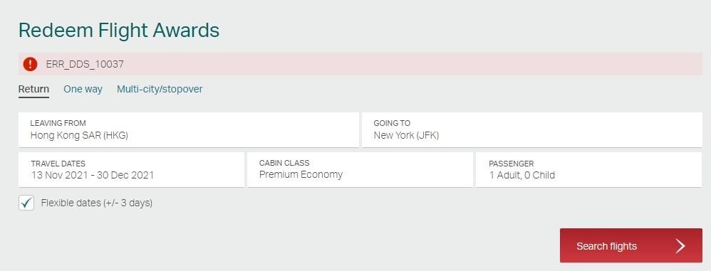 Redemption Website Error - FlyerTalk Forums