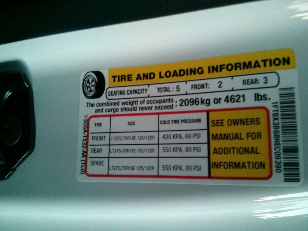Payload sticker in Door - Page 5 - Ford Truck Enthusiasts Forums