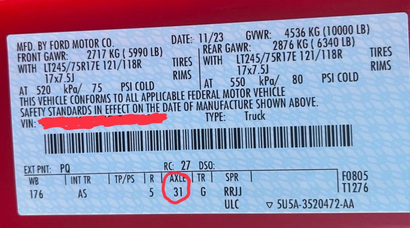 Lowest truck gvwr sticker for towing capacity - Ford Truck Enthusiasts ...