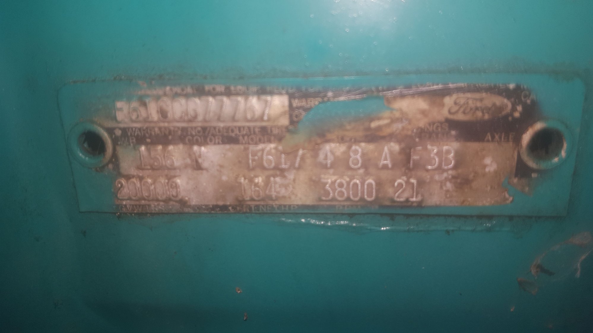 Ford F600 dump truck vin decode - Ford Truck Enthusiasts Forums