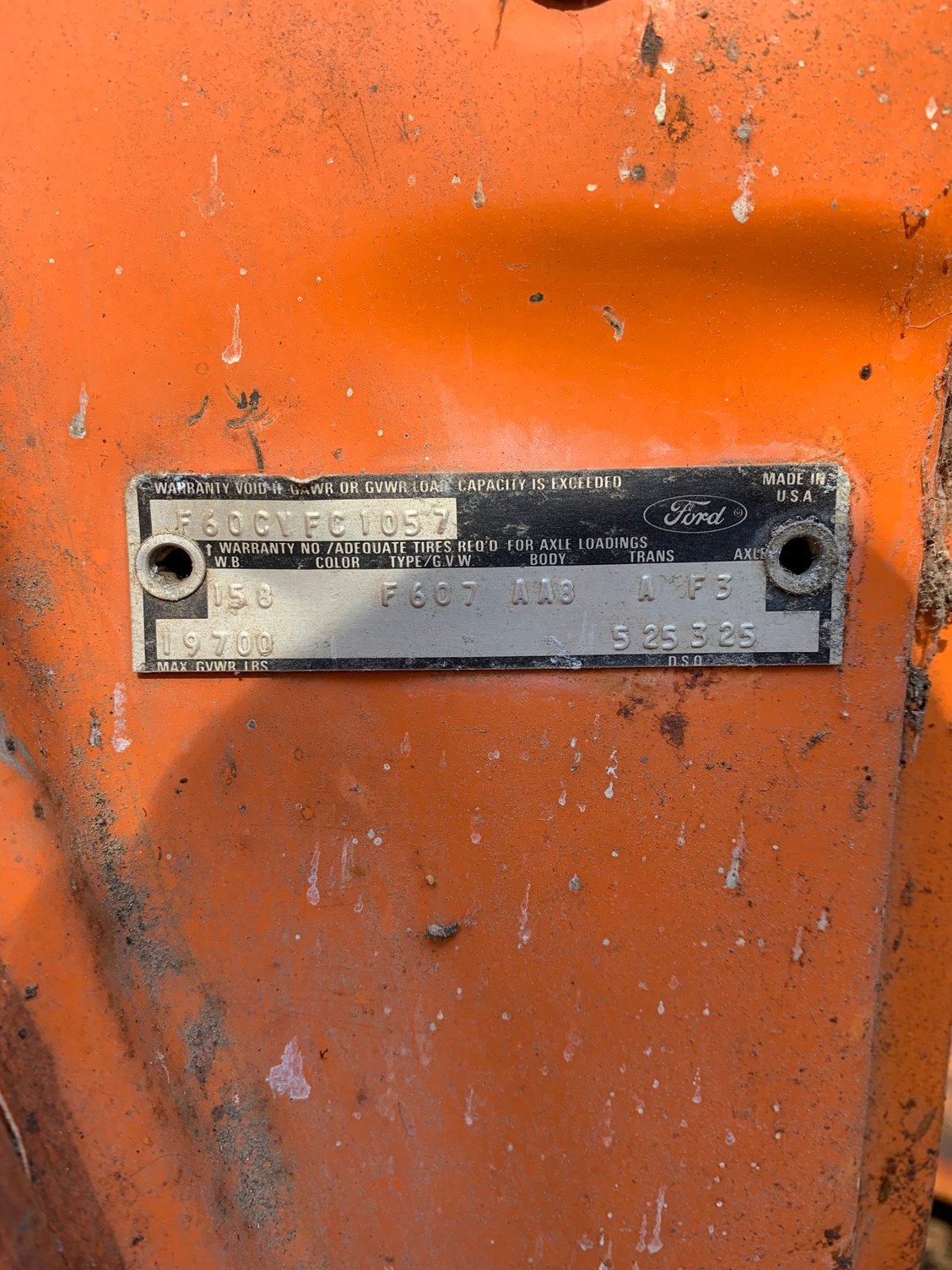 79 F600 VIN decode - Ford Truck Enthusiasts Forums