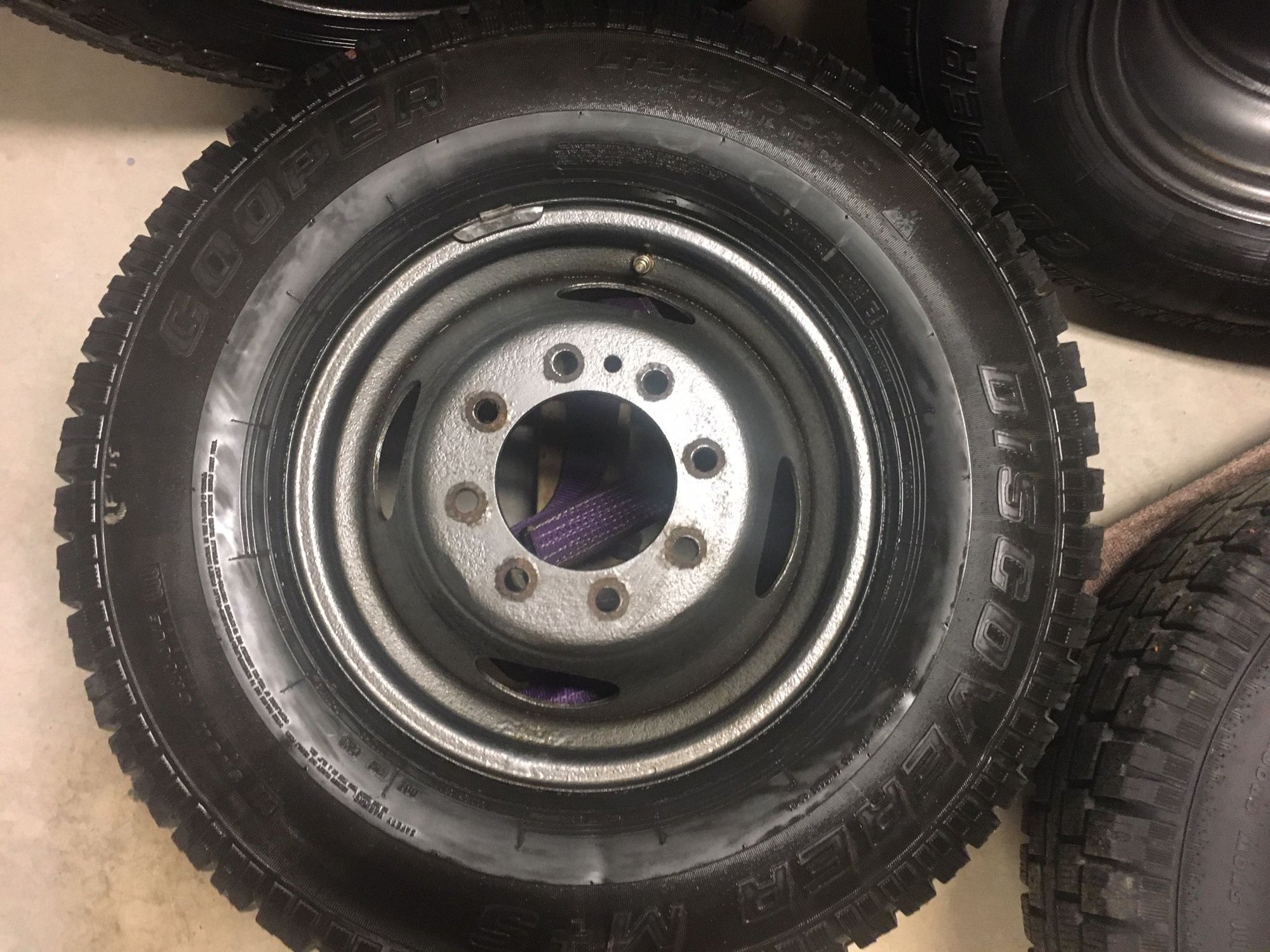 Full Set (6) 2004 F350 DRW Steel Rims w/ Snow Tires - Ford Truck ...